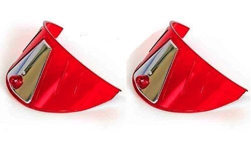 7" Headlight Headlamp Light Bulb Trim Cover Shield Visors Red W ...