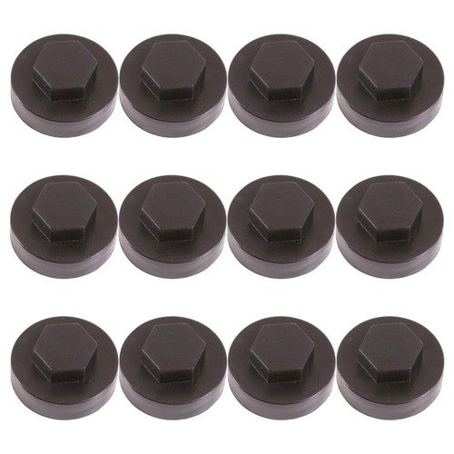 25 Pack BLACK HEX CLADDING CAPS 16mm Washer Size 8mm Hexagon Head ...