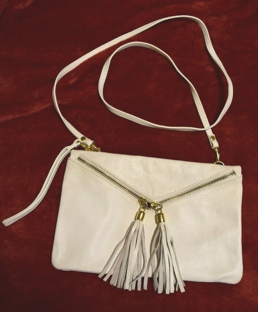 Laura DiMaggio Milano Genuine Leather Handbag Cross Body White | eBay