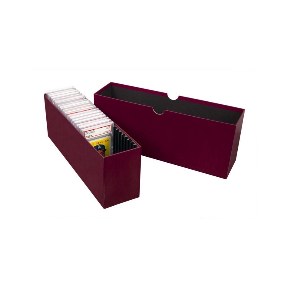 Slotted Graded Card Storage Box w/ Vault Lid - Fits PSA & Other Slabs ...