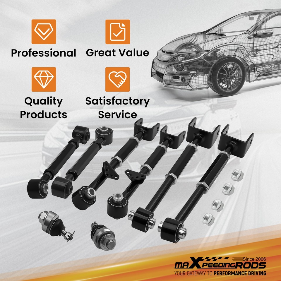 24 Level Damper Coilovers & Rear Camber Control Arms Kit For Honda ...