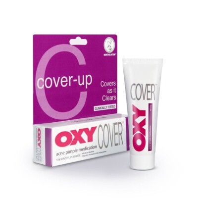 2BOX OXY COVER Acne Pimple Cream/Medication Benzoyl Peroxide Concealer ...
