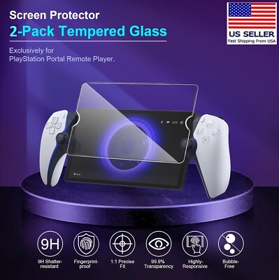 2Pack Tempered Glass Screen Protector Saver for PlayStation Portal ...