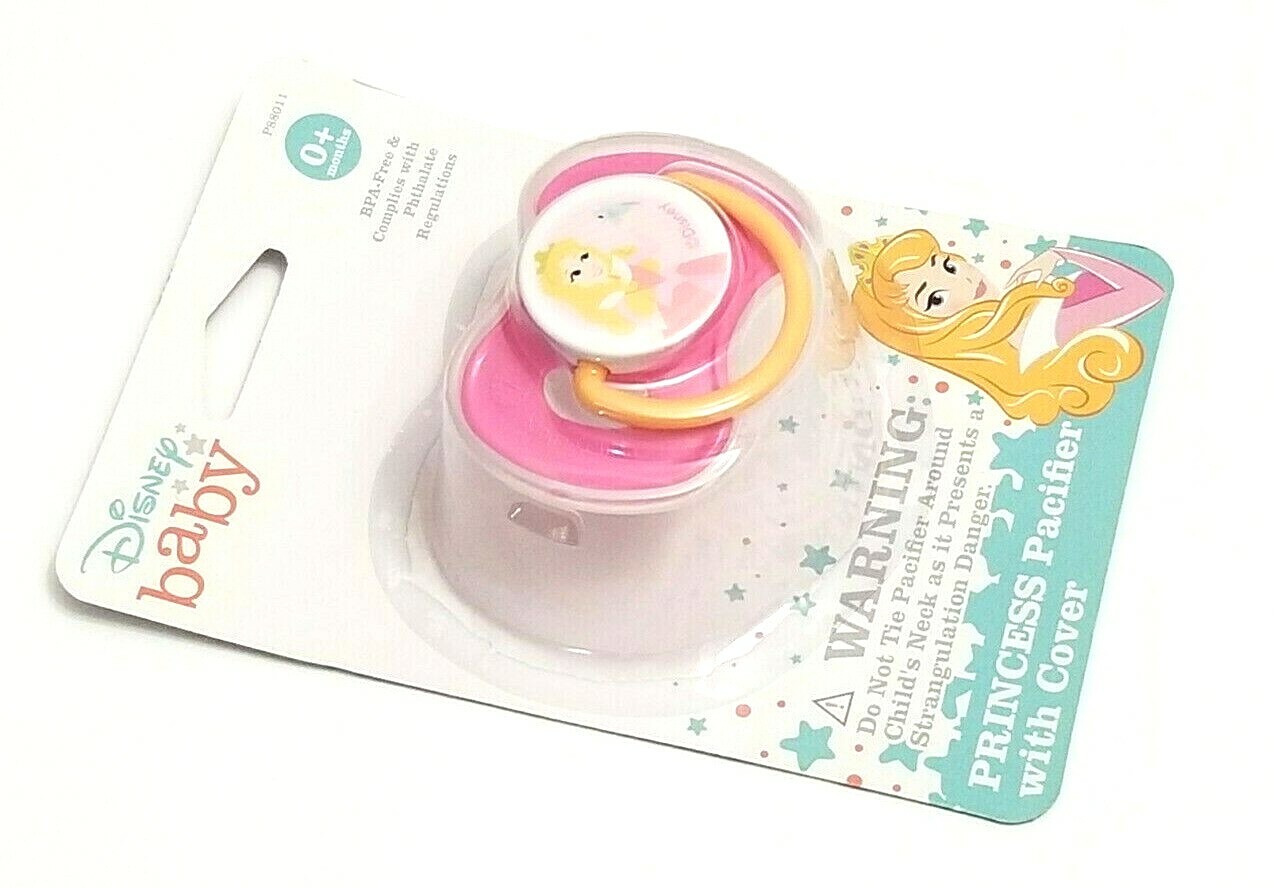 NEW PINK DISNEY PRINCESS AURORA PACIFIER BPA FREE BINKY 0+ MONTHS PINK ...