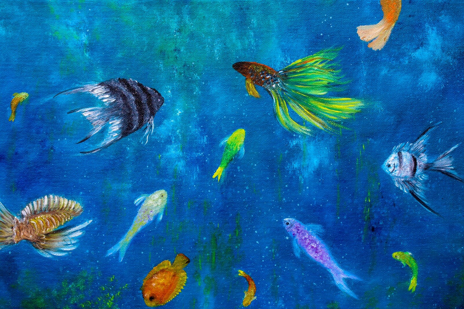 Aquatic Painting, Underwater Painting, Original Painting Marine ...