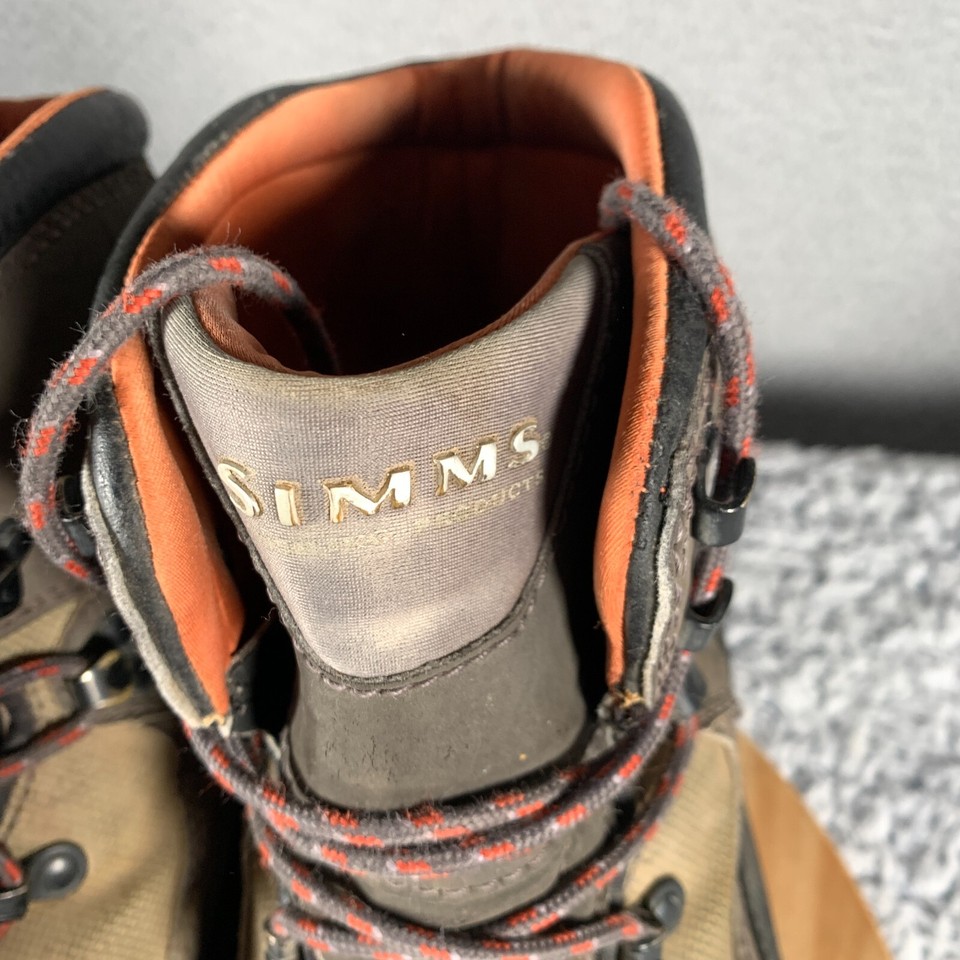 SIMMS Rivershed Wading Boots Men's 10 Brown/Tan Studded Vibram Sole Fly ...