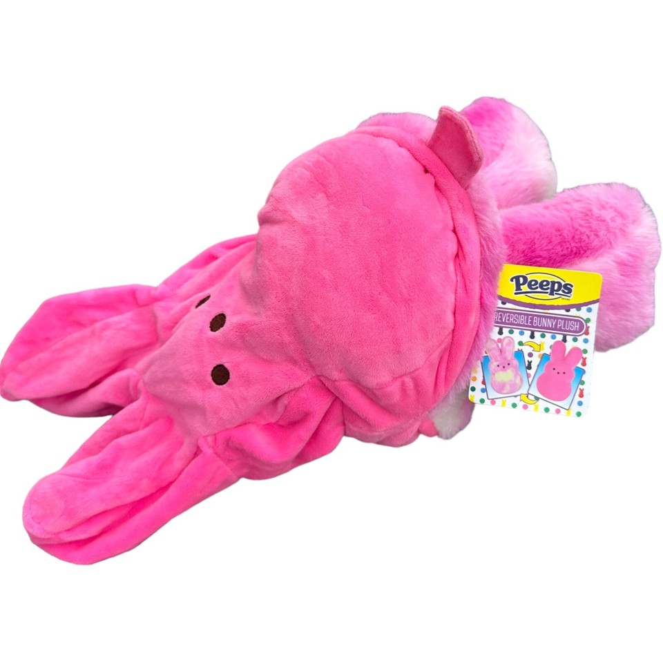 NEW Reversible PEEPS Bunny - Pink Tie Dye/Solid Pink- 12" EASTER Plush ...