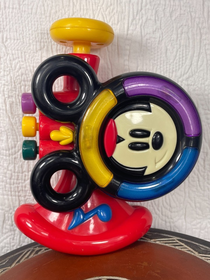 Mattel Disney Vintage Mickey Mouse Makin Music Toy Trumpet Lights ...