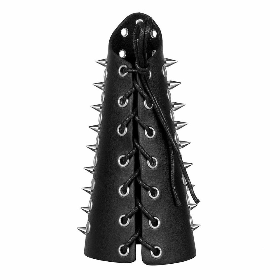 F Fityle Punk Wide Black Pu Leather Rivet Arm Bracer Arm Gauntlet Arm ...