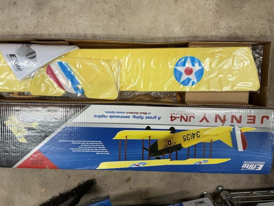 E-Flite Jenny JN-4 Slow Flyer RC Plane Model Airplane ARF Kit NOB Open ...
