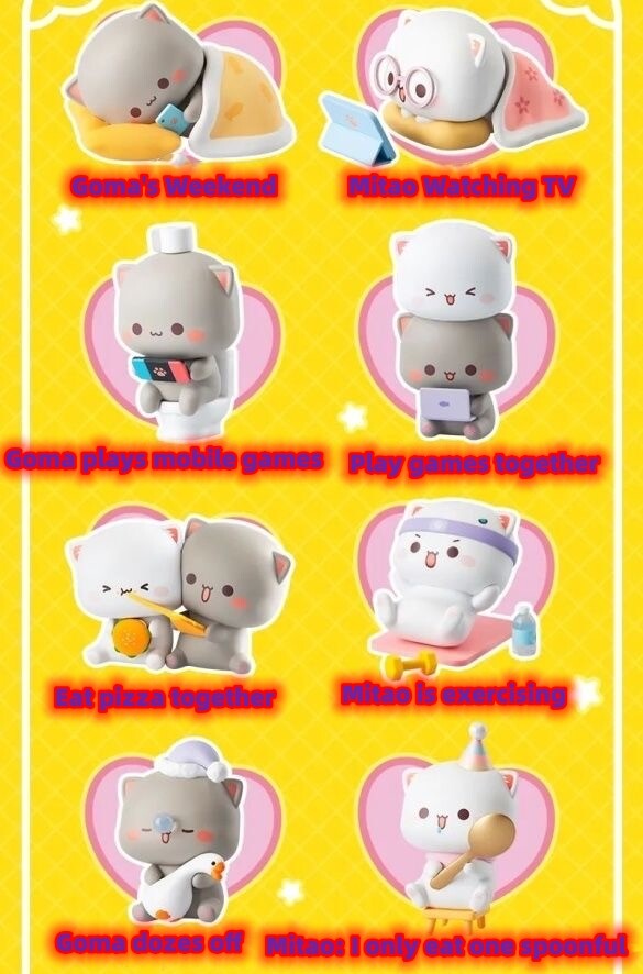 Season4 MITAO-CAT Peach Goma LuckyCat Couples Figure Toy Birthday Christmas Gift | eBay