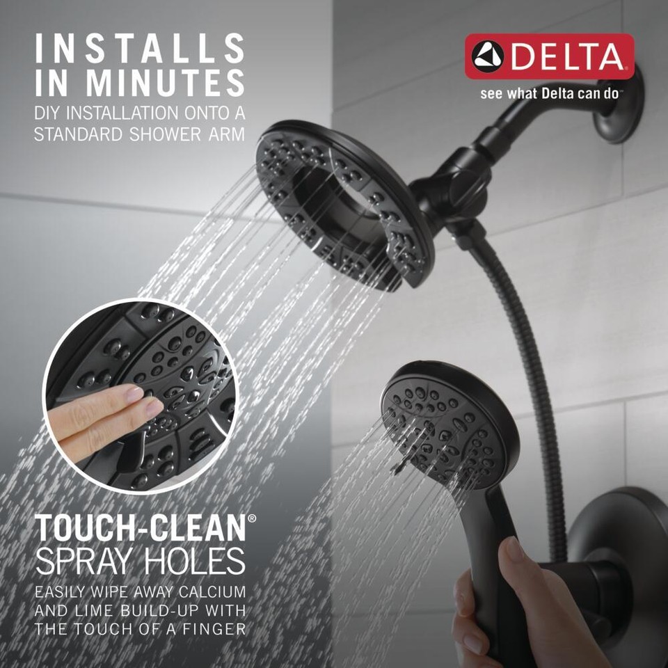 Delta In2Ition Combination Showering 4-Setting Matte Black-Certified ...