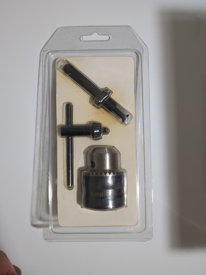 3PC DRILL CHUCK ADAPTOR & KEY 13mm 1/2" x20 Female THRED, KEY S2, FOR ...