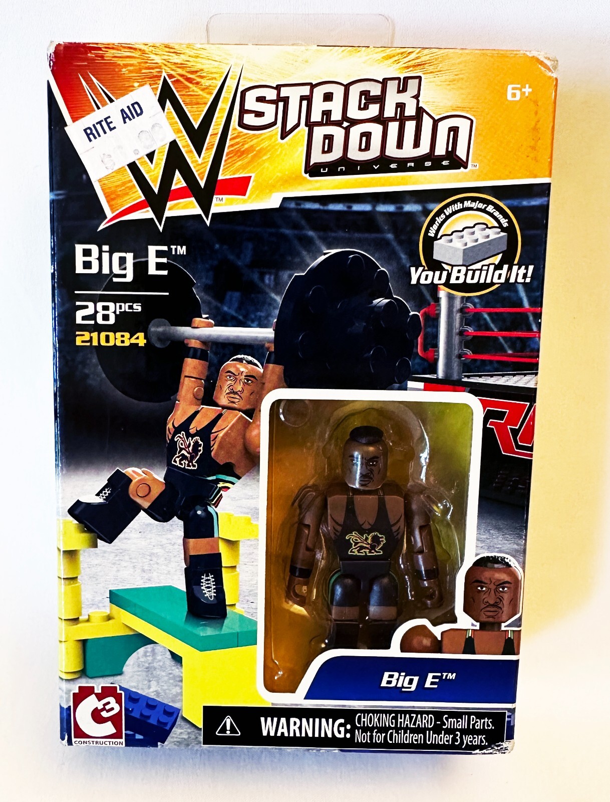 WWE Stackdown Universe Big E Langston w Bench Press Plastic Building ...