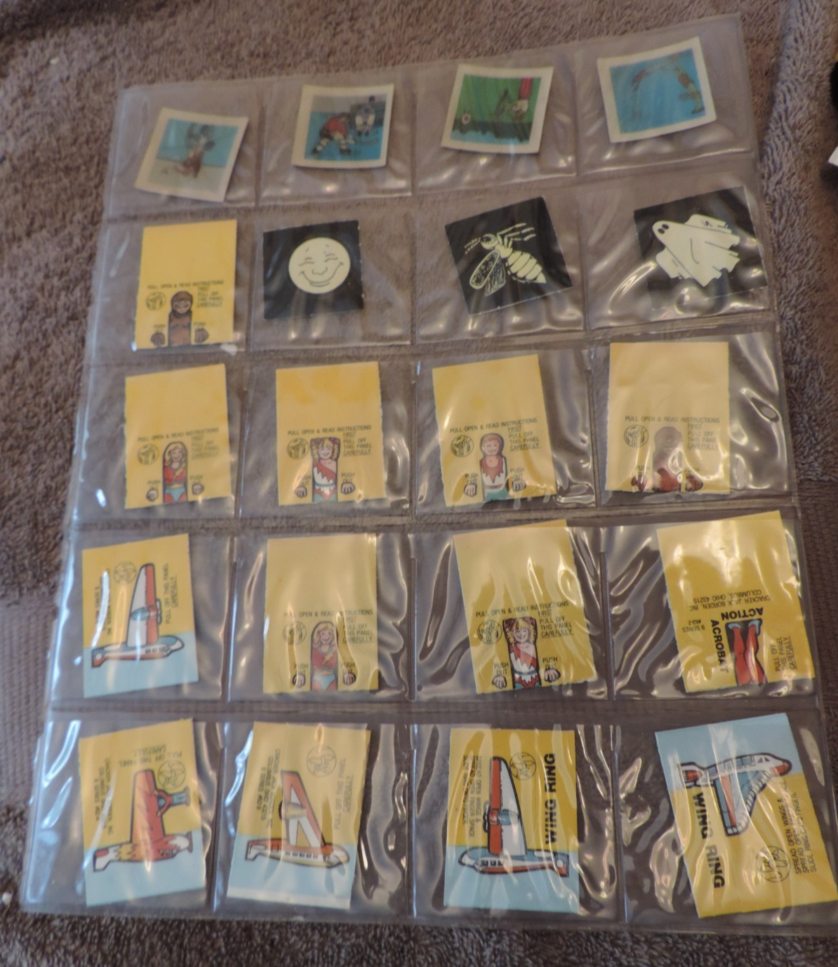 LOT OF VINTAGE 20 PIECES #76 WING RING ACTION ACROBAT GLOW IN DARK ...