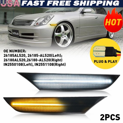 For 2003-2006 Infiniti G35 Sedan Front Base Bumper Side Light LED ...