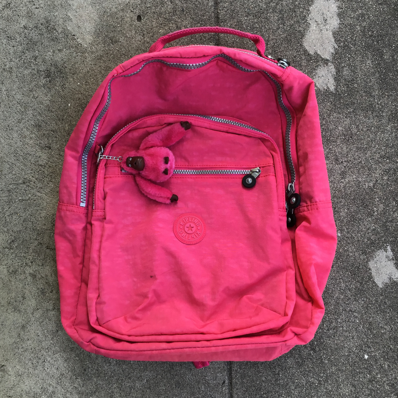 Kipling Seoul Laptop Backpack Pink Monkey Keychain To… - Gem