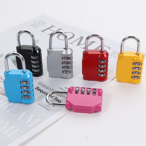Metal Code Lock Padlock Password Lock 4 Dial Digit Travel Accessories ...