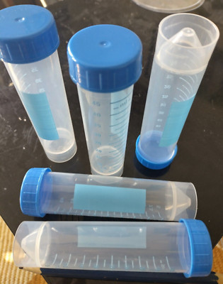 40 PCS sample test tubes 45ml plastic single with lid and labels | eBay UK
