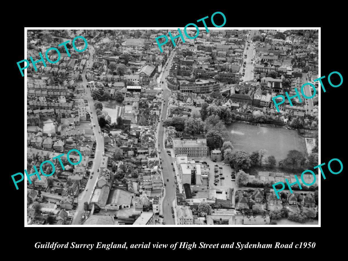 OLD 8x6 HISTORIC PHOTO OF GUILDFORD SURREY ENGLAND HIGH ST & SYDENHAM ...