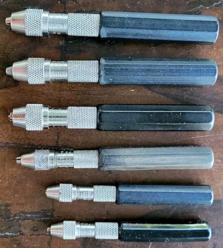 (6) Vintage L.S. Starrett Octagonal Handle Pin Vises USA | eBay