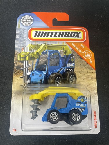 Matchbox 1/64 Diecast MBX Construction Blue Drill Digger | eBay