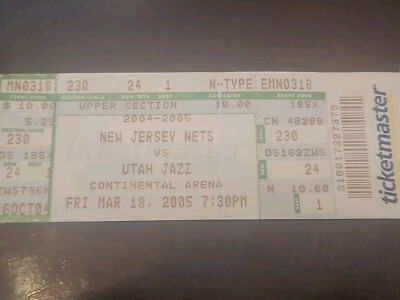 nj nets utah jazz ticket stub game nba jason kidd vince carter played ...