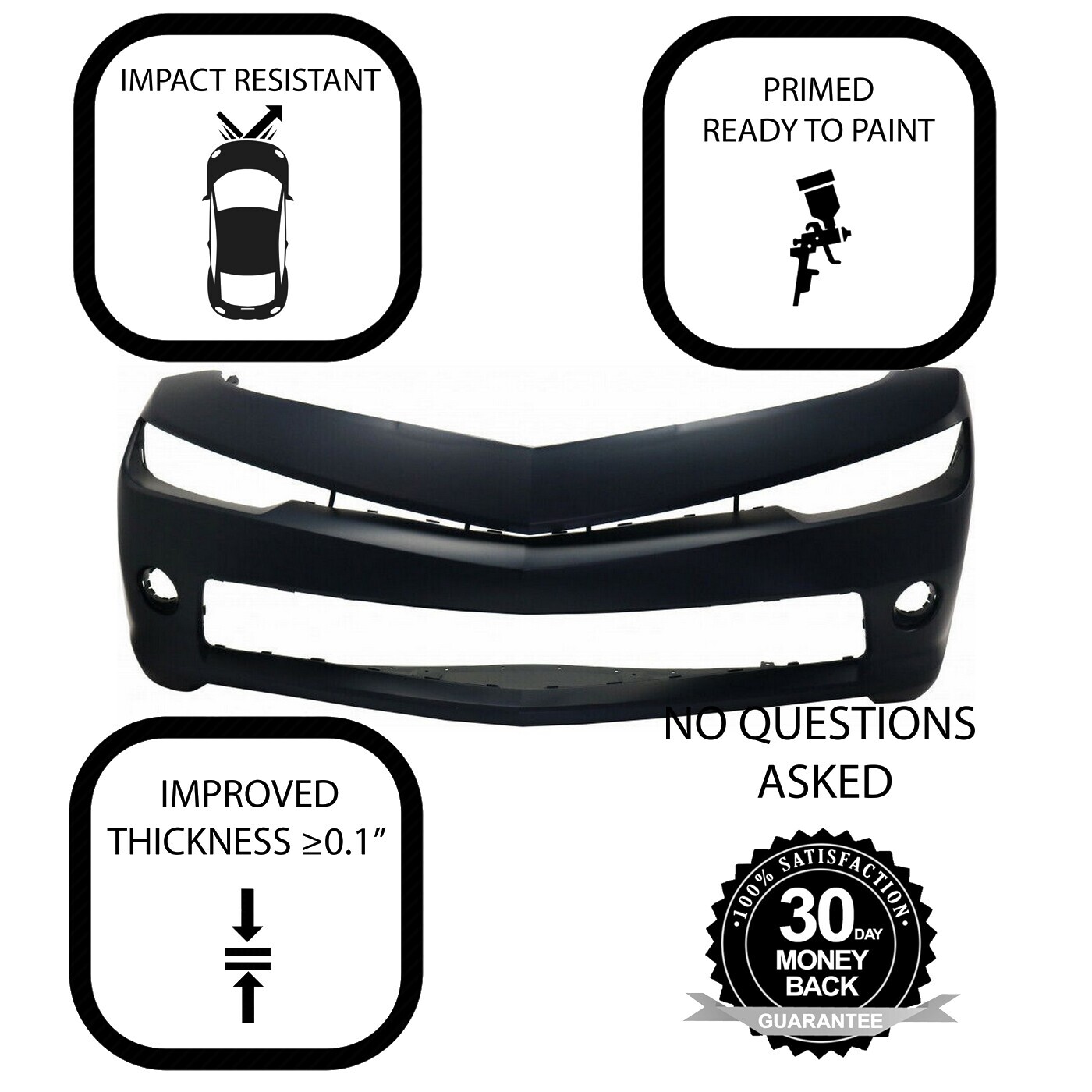 Front Bumper Cover 2014-2015 Chevrolet Camaro LS/LT W/Fog Holes ...