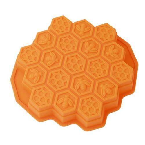19 Cell Honey Comb Bees Mold Beeswax Silicone Pan Cake Mould Ice Jelly ...
