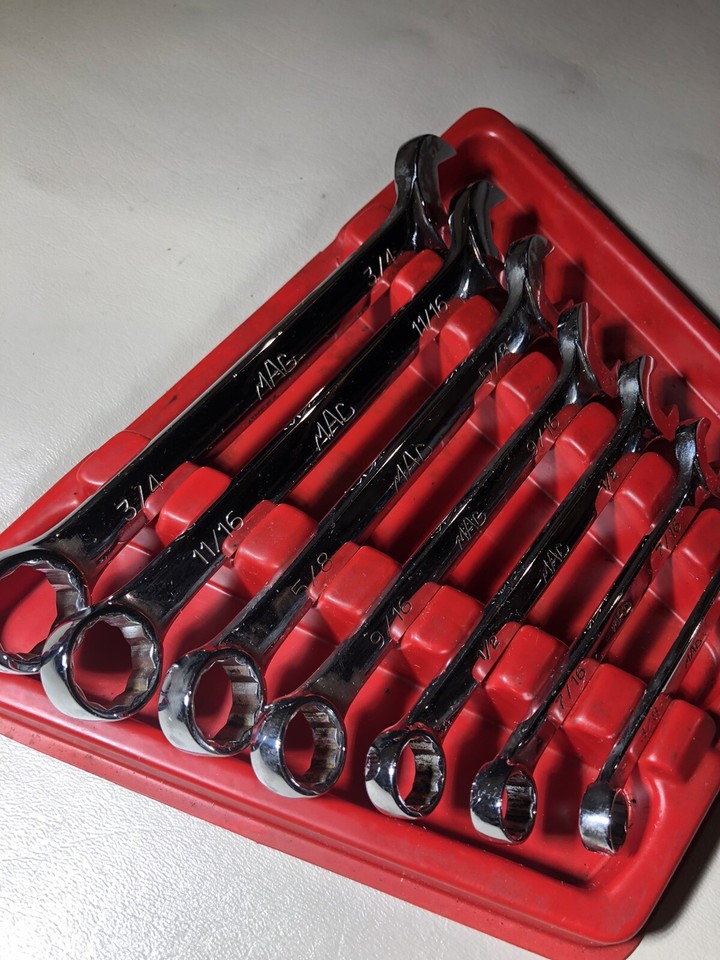 Mac 7Pc SAE Double Offset Angle Head Wrench Set 3/8" 3/4" CA CA242 6Pt 12Pt | eBay