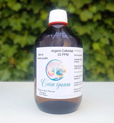 Argent Colloïdal 15 PPM - 500 ml - Flacon en verre - 100%Naturel ...