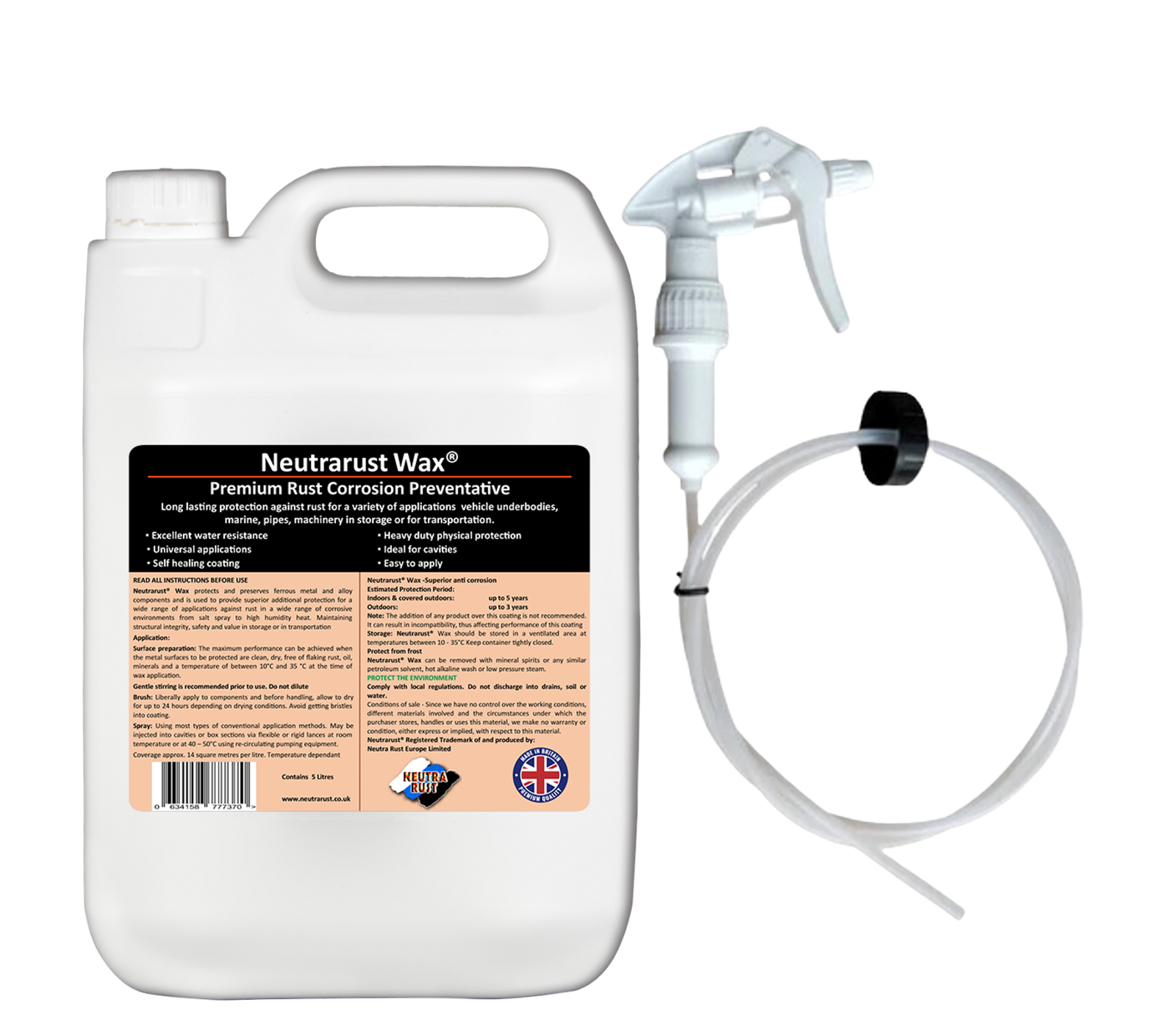 Anti Corrosion Wax + Trigger Spayer Neutrarust Wax® 5 Litres Car Truck ...