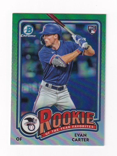 2024 BOWMAN BASEBALL EVAN CARTER ROOKIE OF THE YEAR FAVORITES CARD ROY ...