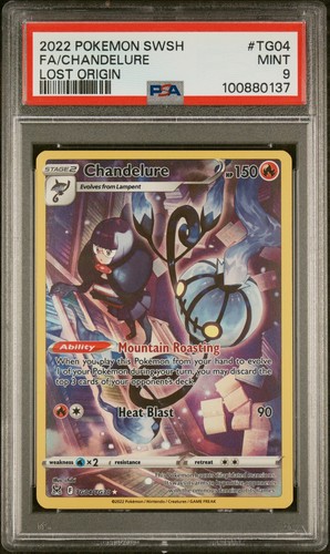 2022 POKEMON SWORD & SHIELD LOST ORIGIN #TG04 FULL ART/CHANDELURE PSA 9 ...