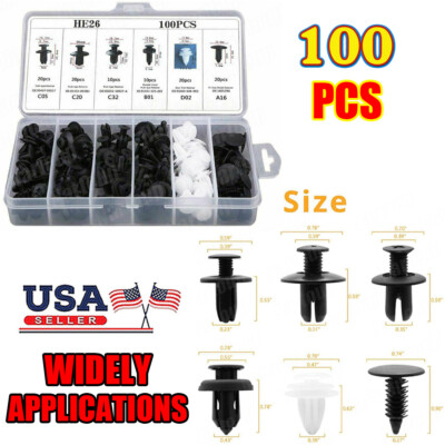 100X Car Body Bumper Rivet Retainer Trim Molding Push Pin Clips ...