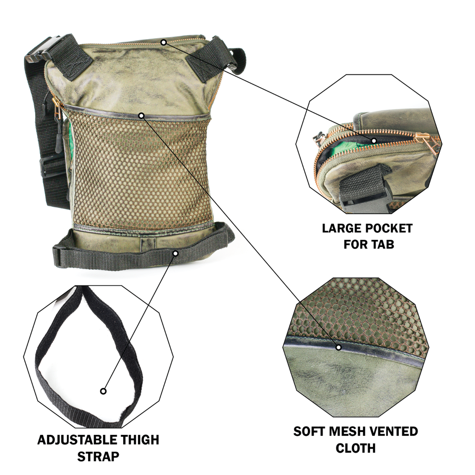 Real Leather Rustic Two Tone Thigh and Body Bag in Genuine Leather ...