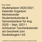 Studienplaner 2020/2021 Kalender Organizer: Motivierender ...
