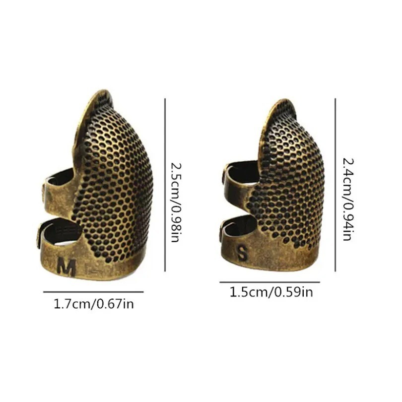 Sewing Thimble Adjustable Finger Metal Shield Protector Needles Craft ...