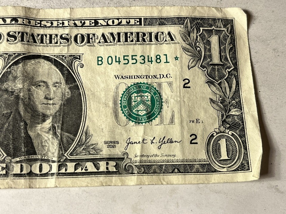 One 1 Dollar Bill Series 2021 STAR NOTE Whitesquirrelcoins | eBay