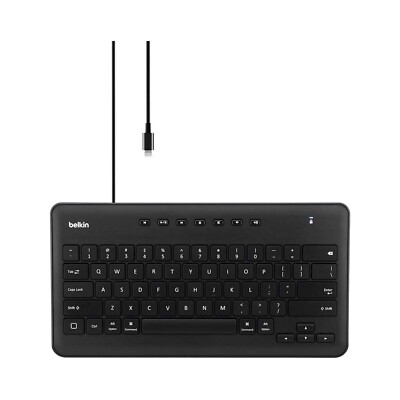 BELKIN WIRED KEYBOARD WITH LIGHTNING CONNECTOR FOR IPAD IPHONE BLK ...