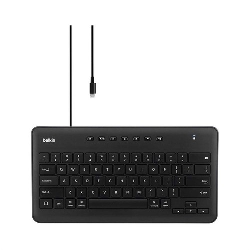 BELKIN WIRED KEYBOARD WITH LIGHTNING CONNECTOR FOR IPAD IPHONE BLK ...