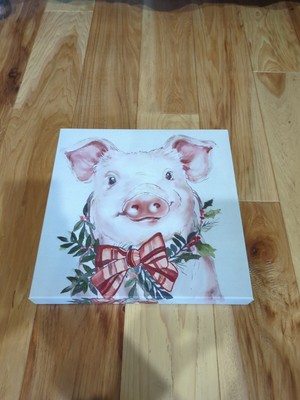 New Hobby Lobby Adorable Farmcore Christmas Pig Dress w/Greenery & Bow ...
