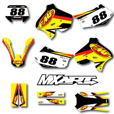 Suzuki RMX 250S 1996 2001 Full custom sticker kit THERMAL Style sticker ...