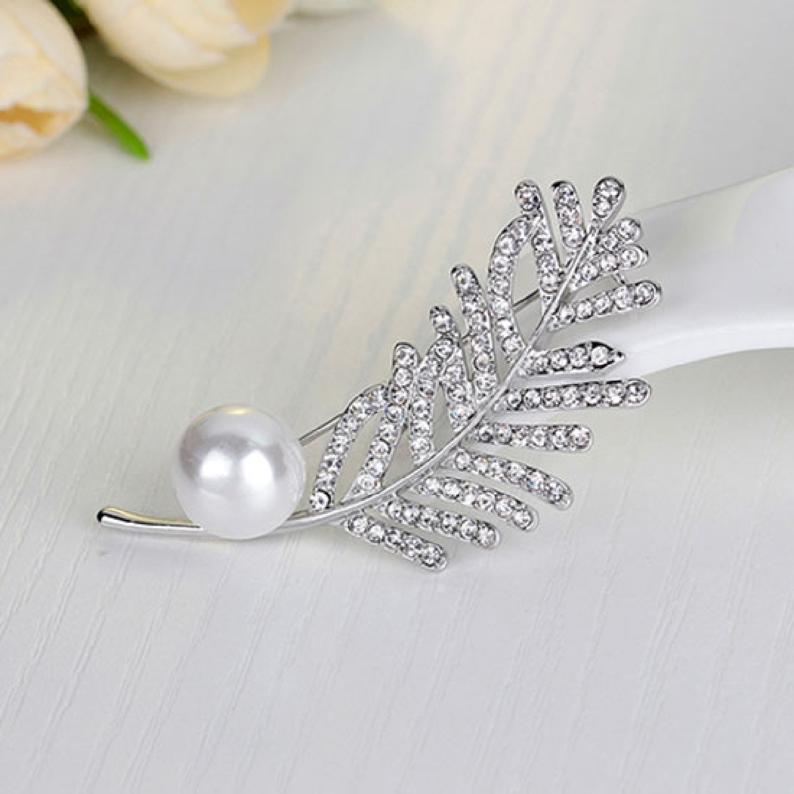 Dress Brooch Elegant Crystal Vintage Leaf Brooch Portable | eBay