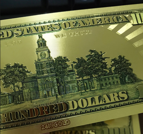 10 Gold Banknotes Coins Federal Dollars Money 24K Currency Paper Notes ...