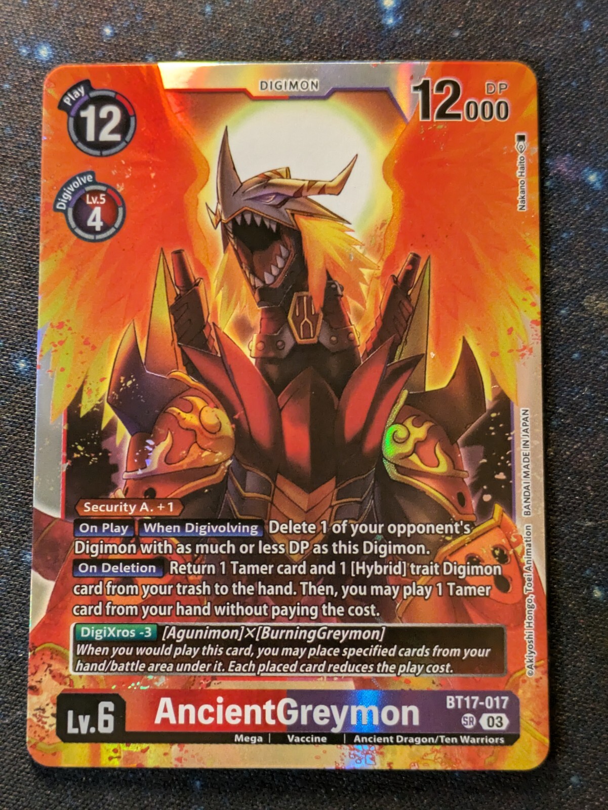 AncientGreymon BT17-017 Super Rare Digimon Secret Crisis | eBay