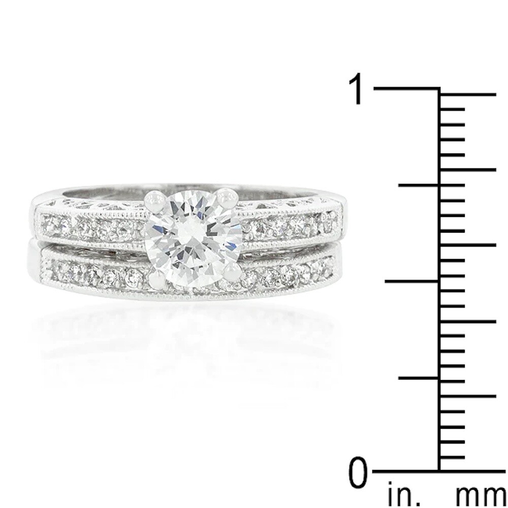 Filigree Engagement Set Round Cut CZ | eBay
