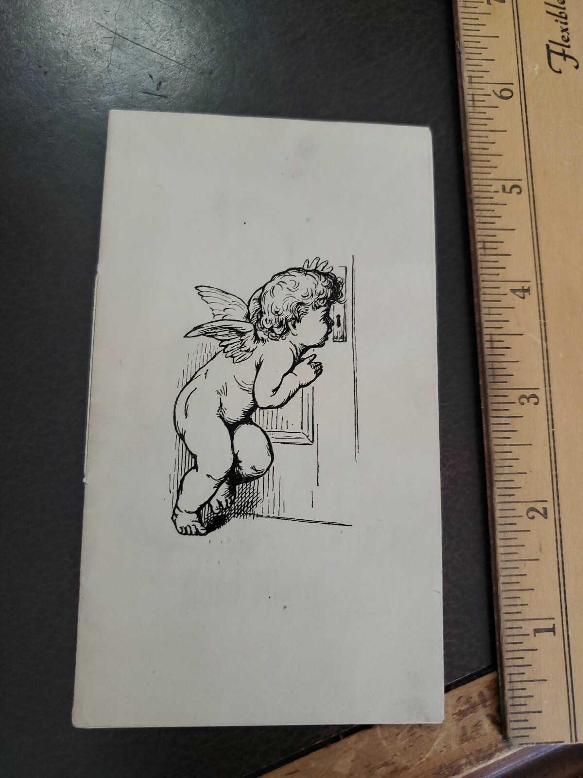 NOS 1890s Risque' Peeping Cupid Watching Woman Undress comical pinup ...