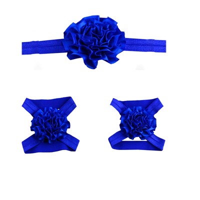 Cute Baby Elastic Headband and 2.5 inch Foot Flower Accessory Set Pink ...