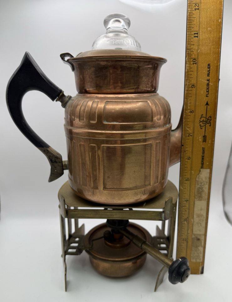 Antique Rochester Copper Coffee Percolator Pot With Bunsen Burner Complete | eBay